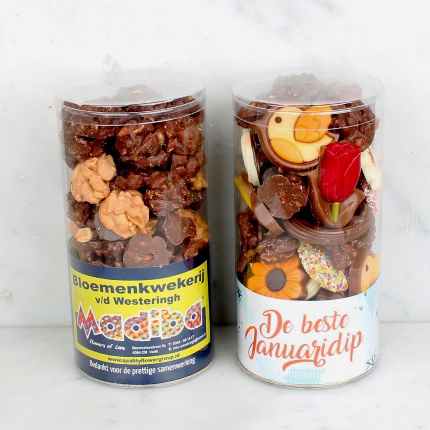 Chocoladehuis | Wikkels om kokers en vazen